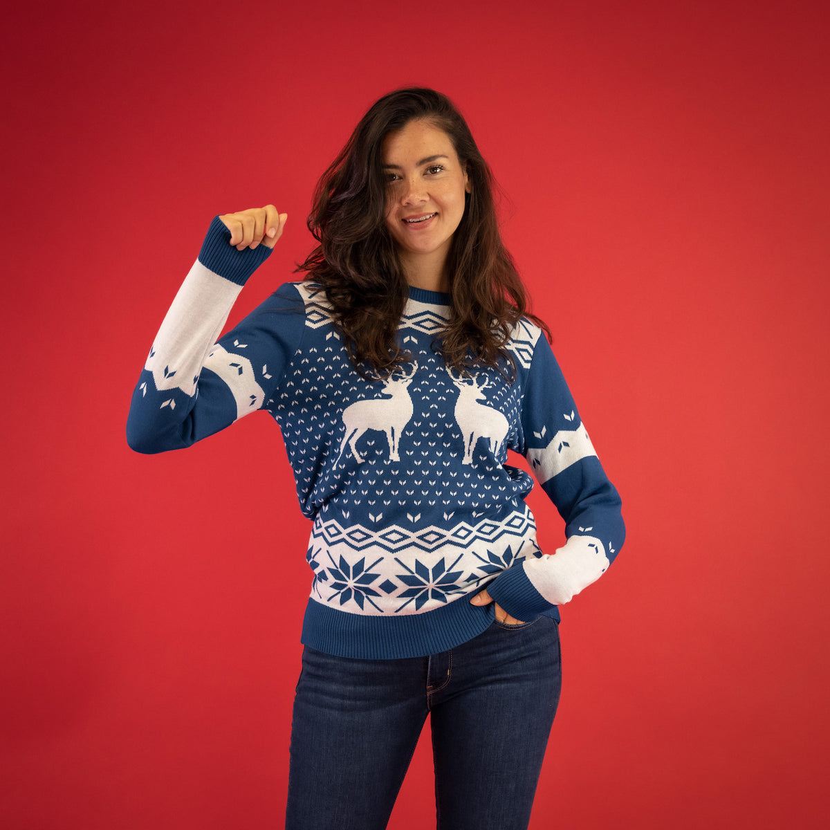 JAP Kersttrui - Classic One Blauw | Tijdloos & Stijlvol – JAPChristmas.eu